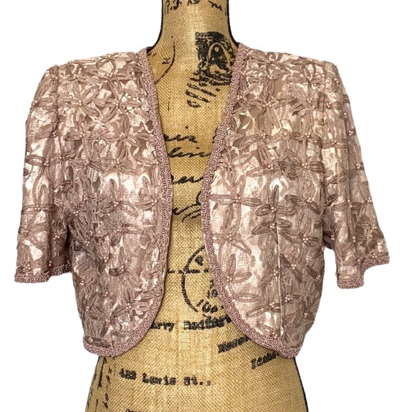 Scala | Jackets & Coats | Scala Beaded Blush Pink Cocktail Party Blazer ...